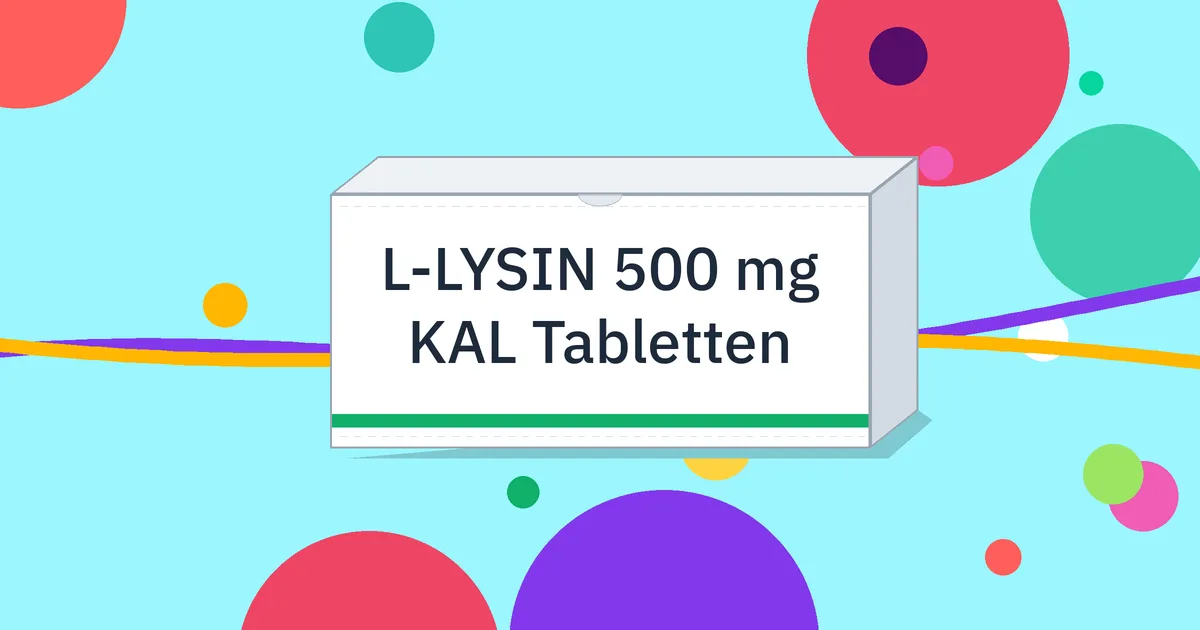 Symbolbild: Packung mit der Aufschrift L-LYSIN 500 mg KAL Tabletten (PZN 06987929) – Verfügbarkeit und Bezug in Apotheken in Frankfurt am Main