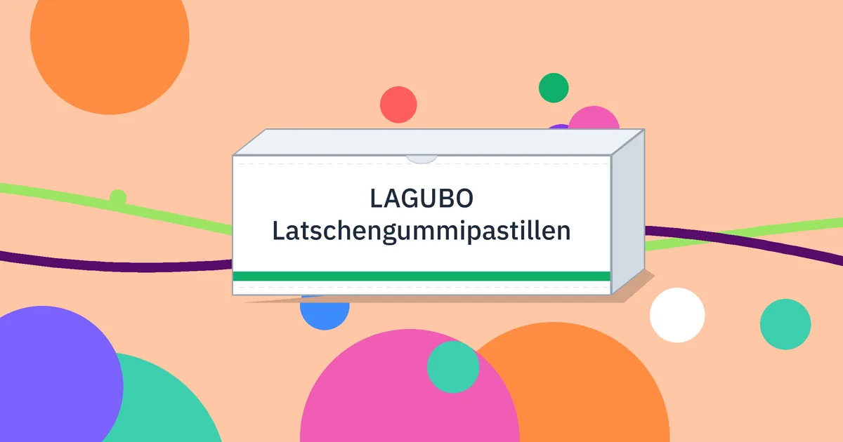 Symbolbild: Packung mit der Aufschrift LAGUBO Latschengummipastillen (PZN 15386838) – Verfügbarkeit und Bezug in Apotheken in Frankfurt am Main
