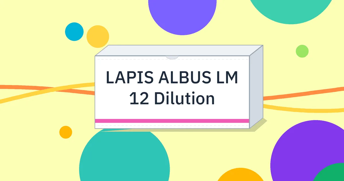 Symbolbild: Packung mit der Aufschrift LAPIS ALBUS LM 12 Dilution (PZN 13523159) – Verfügbarkeit und Bezug in Apotheken in Frankfurt am Main