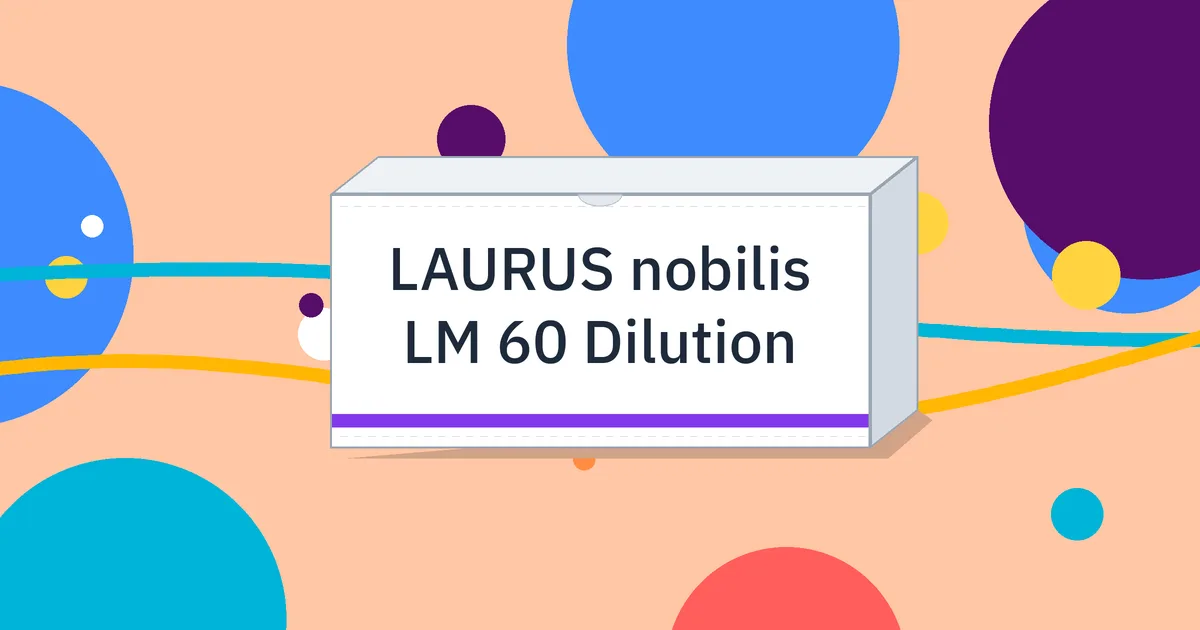 Symbolbild: Packung mit der Aufschrift LAURUS nobilis LM 60 Dilution (PZN 13524762) – Verfügbarkeit und Bezug in Apotheken in Frankfurt am Main