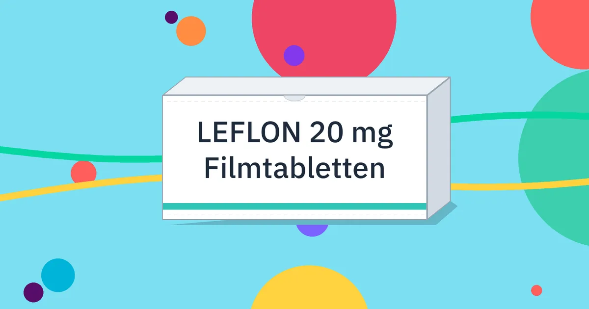 Symbolbild: Packung mit der Aufschrift LEFLON 20 mg Filmtabletten (PZN 14338079) – Verfügbarkeit und Bezug in Apotheken in Frankfurt am Main