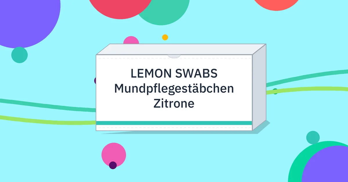 Symbolbild: Packung mit der Aufschrift LEMON SWABS Mundpflegestäbchen Zitrone (PZN 18878795) – Verfügbarkeit und Bezug in Apotheken in Frankfurt am Main