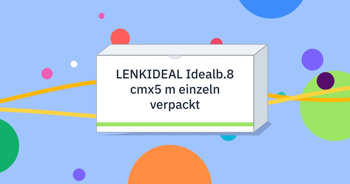 Symbolbild: Packung mit der Aufschrift LENKIDEAL Idealb.8 cmx5 m einzeln verpackt (PZN 03130275) – Verfügbarkeit und Bezug in Apotheken in Frankfurt am Main
