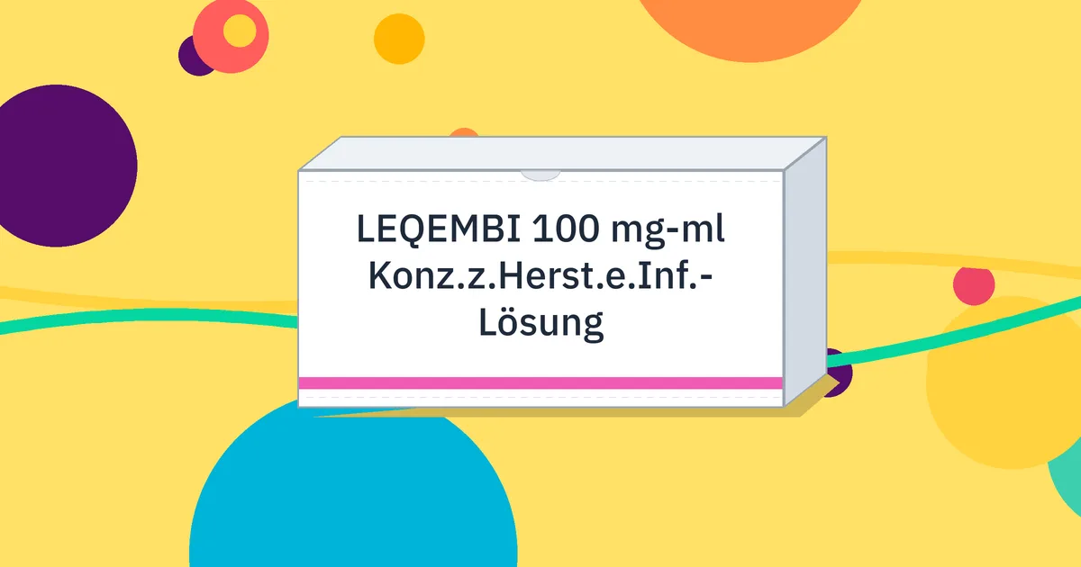 Symbolbild: Packung mit der Aufschrift LEQEMBI 100 mg-ml Konz.z.Herst.e.Inf.-Lösung (PZN 19216398) – Verfügbarkeit und Bezug in Apotheken in Frankfurt am Main