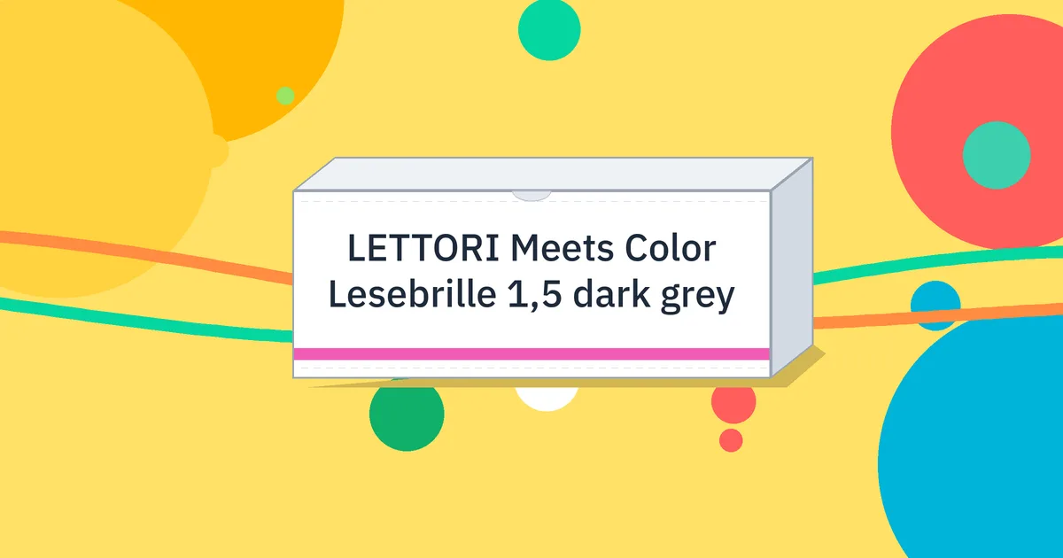 Symbolbild: Packung mit der Aufschrift LETTORI Meets Color Lesebrille 1,5 dark grey (PZN 11141933) – Verfügbarkeit und Bezug in Apotheken in Frankfurt am Main