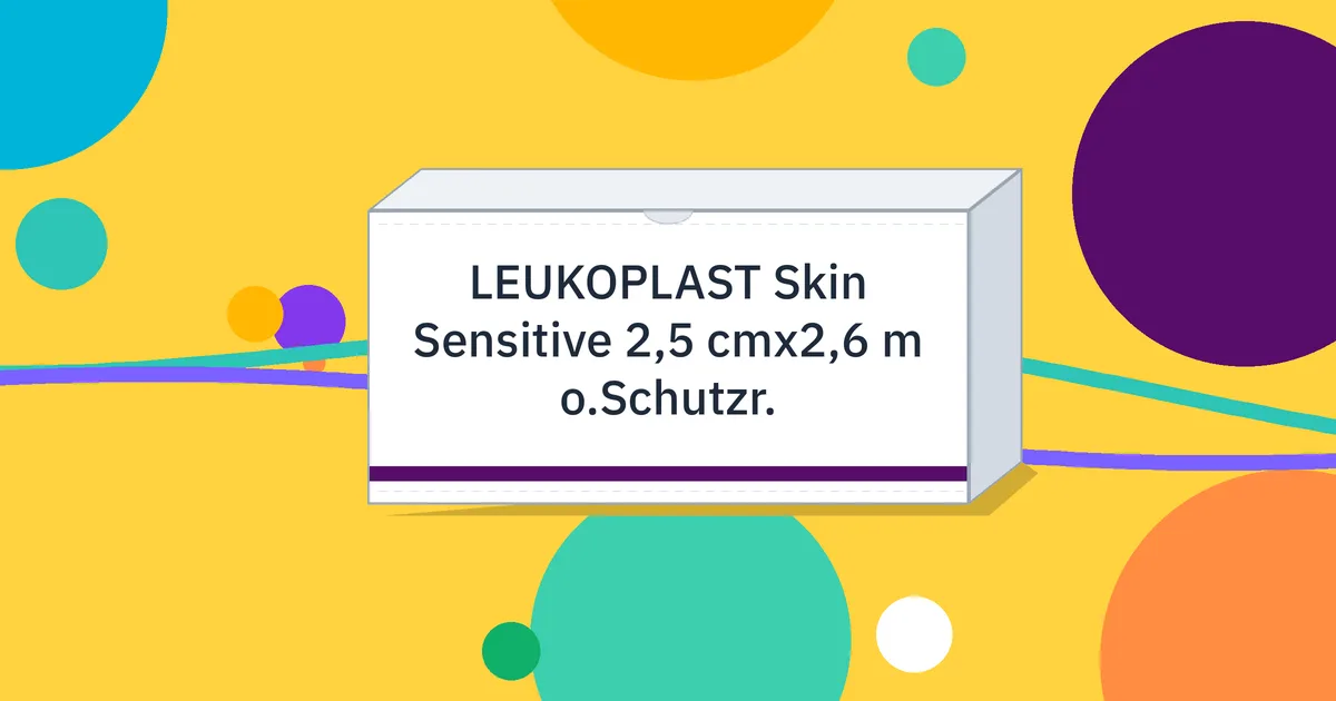Symbolbild: Packung mit der Aufschrift LEUKOPLAST Skin Sensitive 2,5 cmx2,6 m o.Schutzr. (PZN 15190905) – Verfügbarkeit und Bezug in Apotheken in Frankfurt am Main