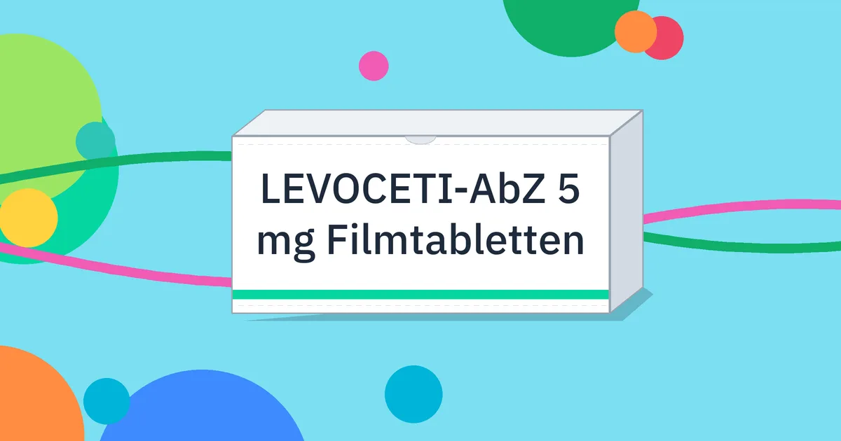 Symbolbild: Packung mit der Aufschrift LEVOCETI-AbZ 5 mg Filmtabletten (PZN 15318825) – Verfügbarkeit und Bezug in Apotheken in Frankfurt am Main