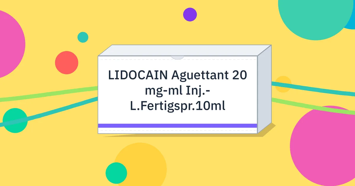 Symbolbild: Packung mit der Aufschrift LIDOCAIN Aguettant 20 mg-ml Inj.-L.Fertigspr.10ml (PZN 14370657) – Verfügbarkeit und Bezug in Apotheken in Frankfurt am Main
