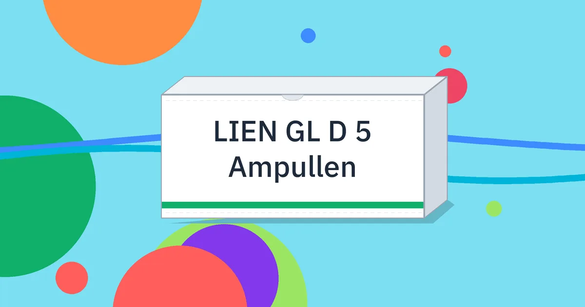 Symbolbild: Packung mit der Aufschrift LIEN GL D 5 Ampullen (PZN 03353236) – Verfügbarkeit und Bezug in Apotheken in Frankfurt am Main