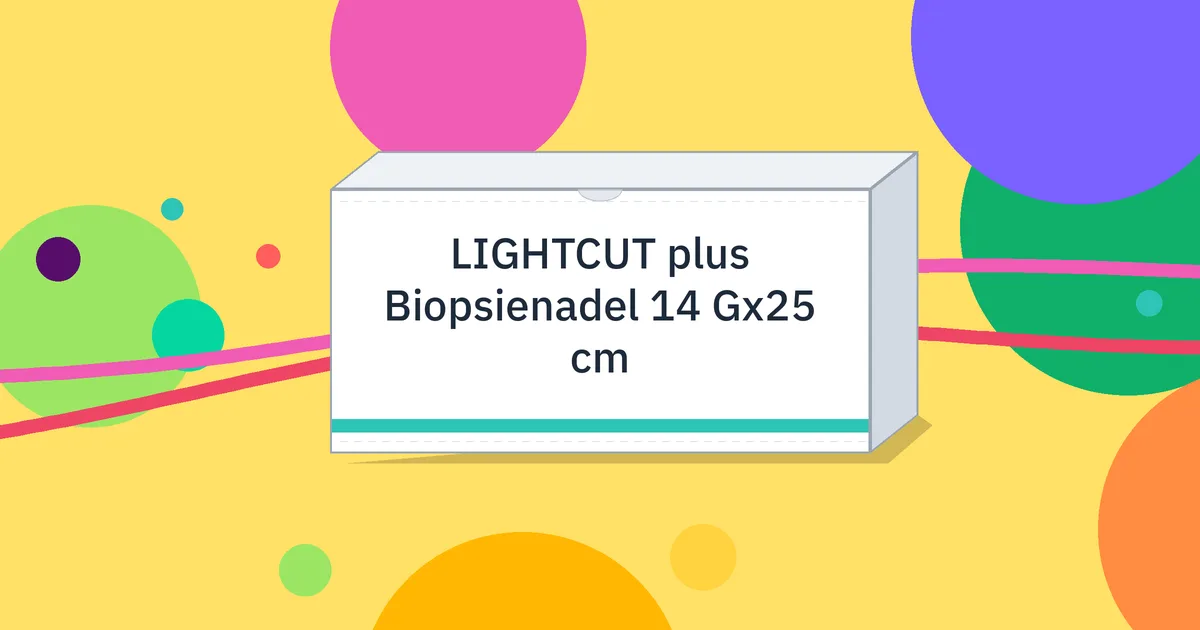 Symbolbild: Packung mit der Aufschrift LIGHTCUT plus Biopsienadel 14 Gx25 cm (PZN 16921966) – Verfügbarkeit und Bezug in Apotheken in Frankfurt am Main