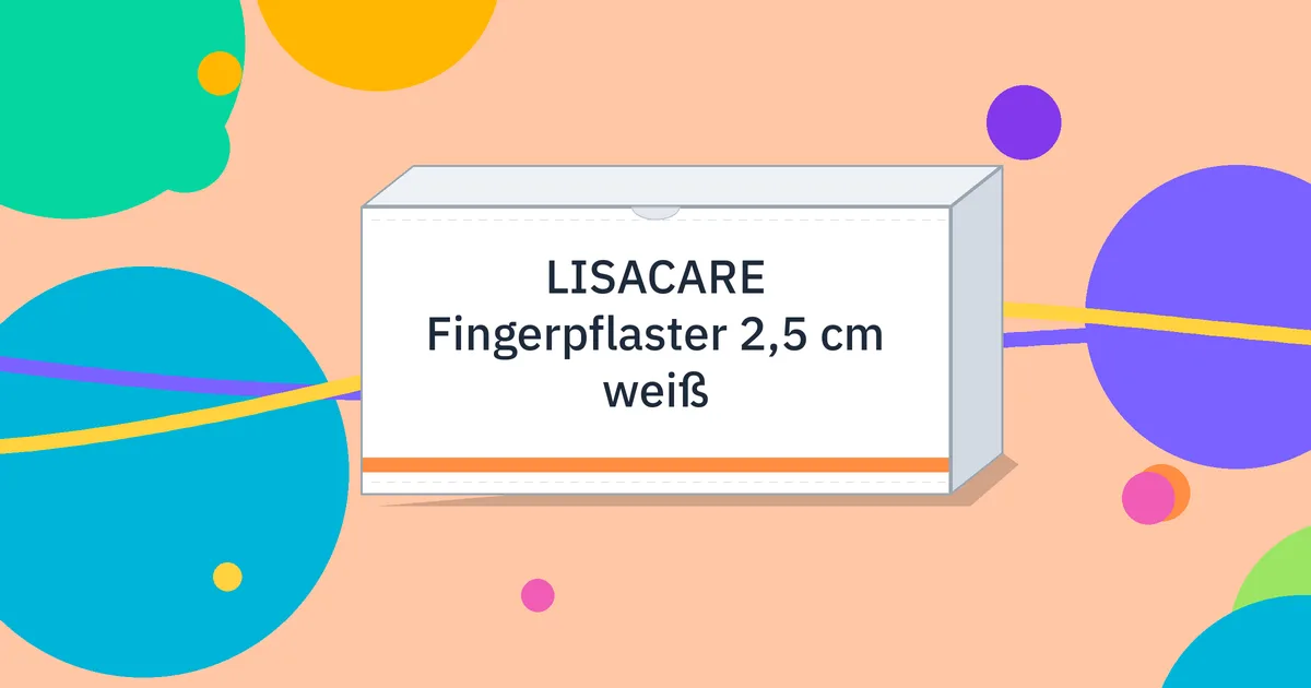 Symbolbild: Packung mit der Aufschrift LISACARE Fingerpflaster 2,5 cm weiß (PZN 17926629) – Verfügbarkeit und Bezug in Apotheken in Frankfurt am Main