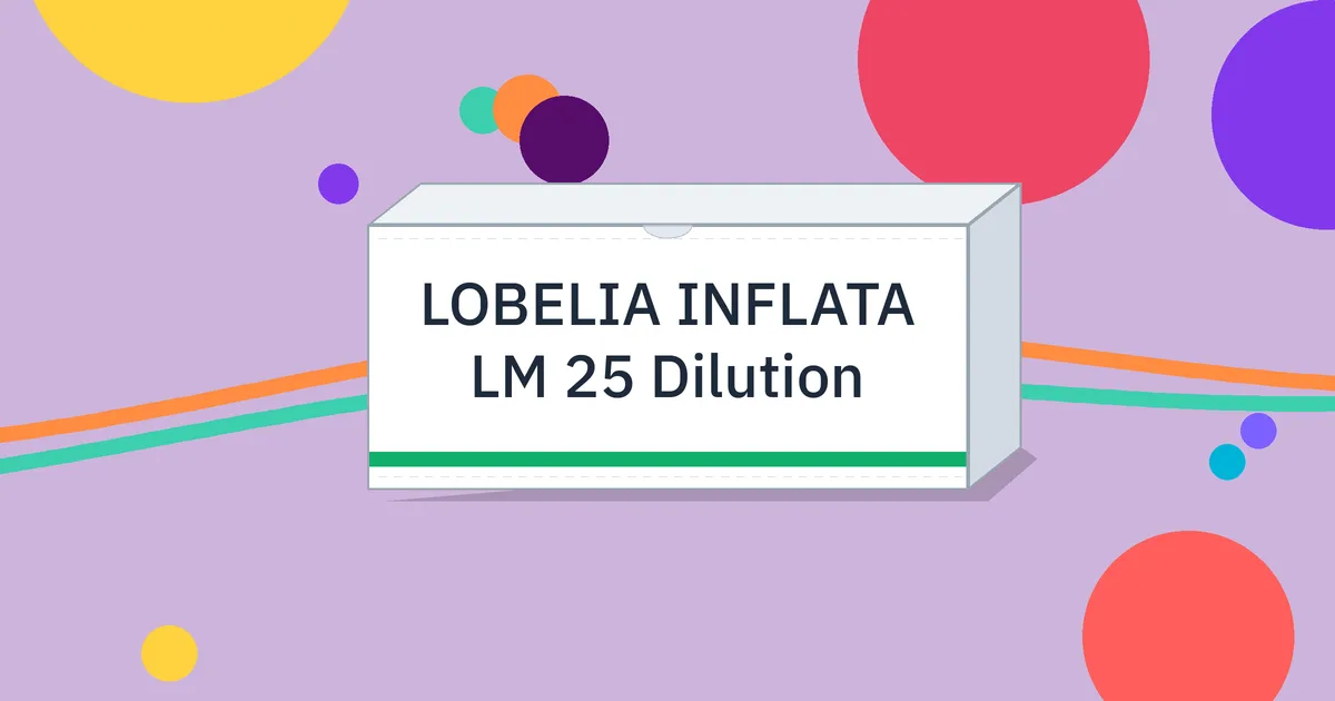 Symbolbild: Packung mit der Aufschrift LOBELIA INFLATA LM 25 Dilution (PZN 13533985) – Verfügbarkeit und Bezug in Apotheken in Frankfurt am Main