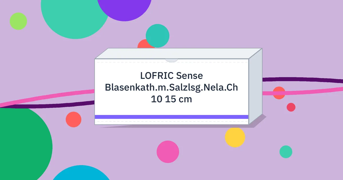 Symbolbild: Packung mit der Aufschrift LOFRIC Sense Blasenkath.m.Salzlsg.Nela.Ch 10 15 cm (PZN 16672575) – Verfügbarkeit und Bezug in Apotheken in Frankfurt am Main