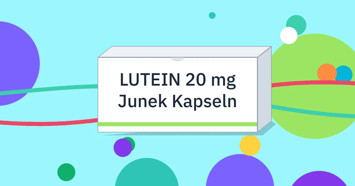 Symbolbild: Packung mit der Aufschrift LUTEIN 20 mg Junek Kapseln (PZN 10396588) – Verfügbarkeit und Bezug in Apotheken in Frankfurt am Main