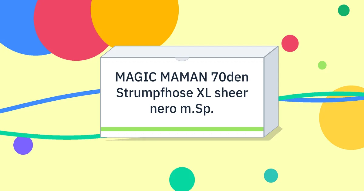 Symbolbild: Packung mit der Aufschrift MAGIC MAMAN 70den Strumpfhose XL sheer nero m.Sp. (PZN 16190505) – Verfügbarkeit und Bezug in Apotheken in Frankfurt am Main
