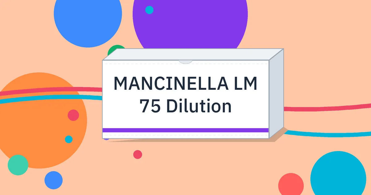 Symbolbild: Packung mit der Aufschrift MANCINELLA LM 75 Dilution (PZN 13541074) – Verfügbarkeit und Bezug in Apotheken in Frankfurt am Main