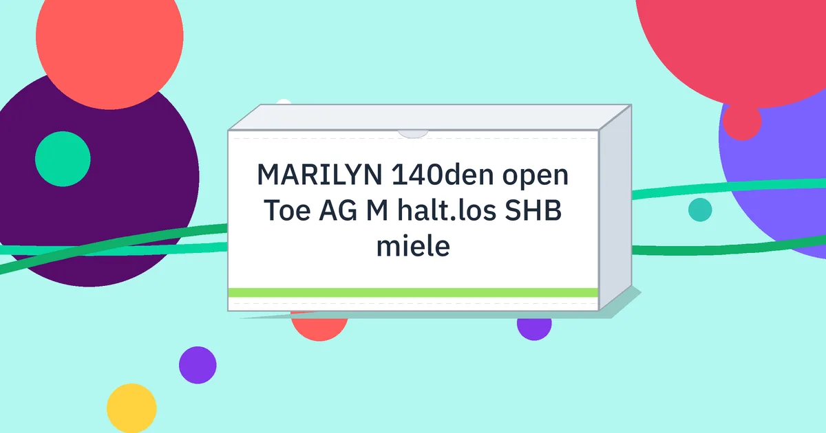 Symbolbild: Packung mit der Aufschrift MARILYN 140den open Toe AG M halt.los SHB miele (PZN 16187905) – Verfügbarkeit und Bezug in Apotheken in Frankfurt am Main