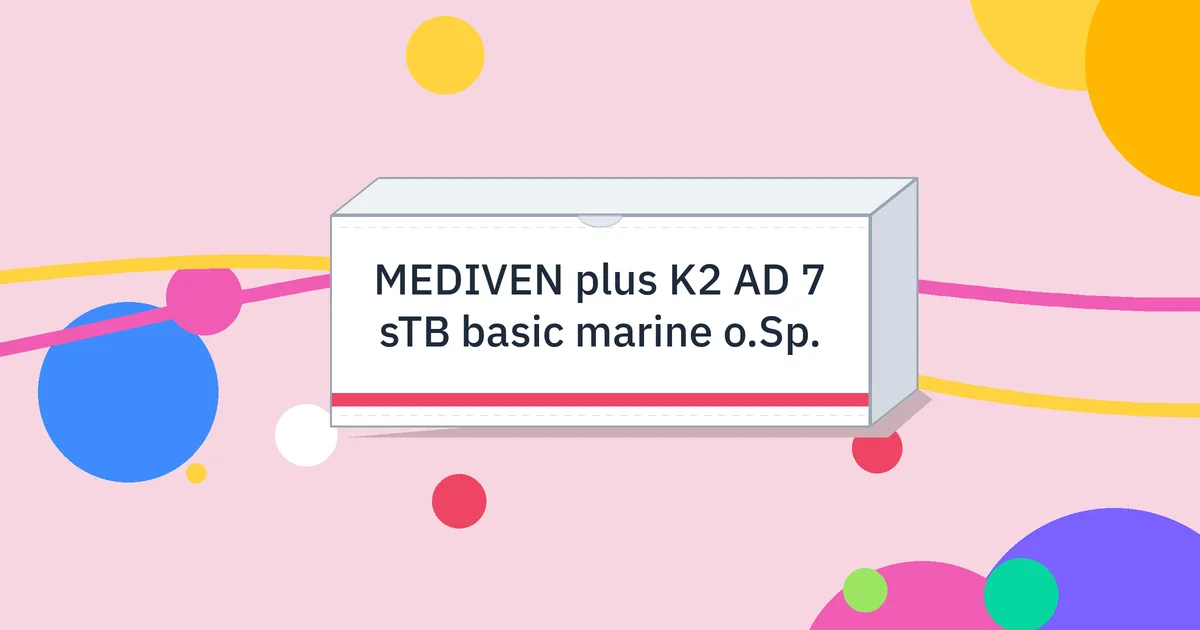 Symbolbild: Packung mit der Aufschrift MEDIVEN plus K2 AD 7 sTB basic marine o.Sp. (PZN 15095064) – Verfügbarkeit und Bezug in Apotheken in Frankfurt am Main