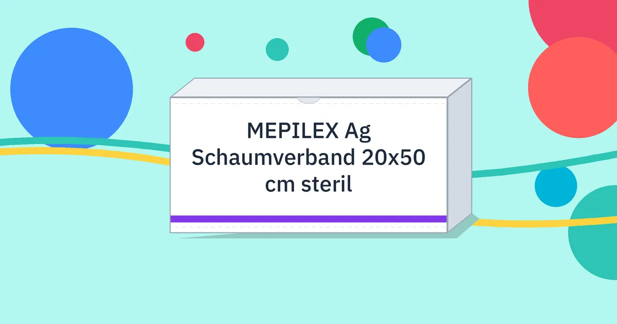 Symbolbild: Packung mit der Aufschrift MEPILEX Ag Schaumverband 20x50 cm steril (PZN 11152138) – Verfügbarkeit und Bezug in Apotheken in Frankfurt am Main