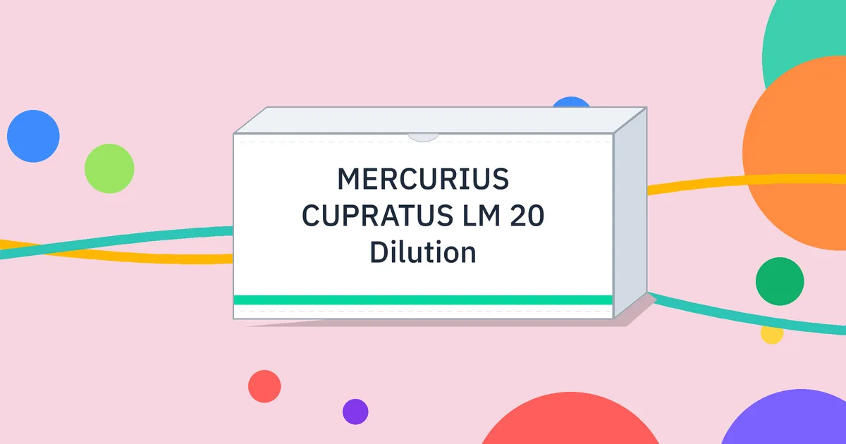 Symbolbild: Packung mit der Aufschrift MERCURIUS CUPRATUS LM 20 Dilution (PZN 12950505) – Verfügbarkeit und Bezug in Apotheken in Frankfurt am Main