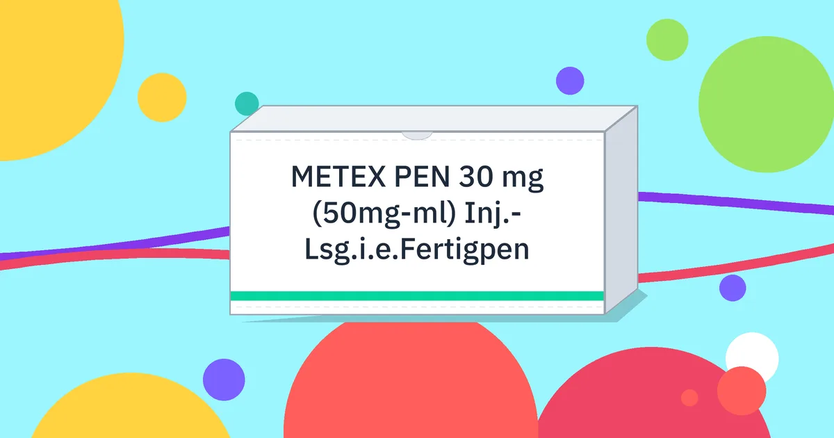 Symbolbild: Packung mit der Aufschrift METEX PEN 30 mg (50mg-ml) Inj.-Lsg.i.e.Fertigpen (PZN 09668515) – Verfügbarkeit und Bezug in Apotheken in Frankfurt am Main