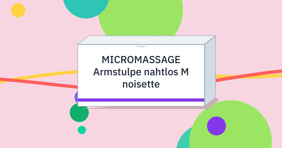 Symbolbild: Packung mit der Aufschrift MICROMASSAGE Armstulpe nahtlos M noisette (PZN 16192912) – Verfügbarkeit und Bezug in Apotheken in Frankfurt am Main