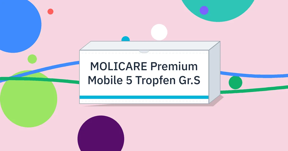 Symbolbild: Packung mit der Aufschrift MOLICARE Premium Mobile 5 Tropfen Gr.S (PZN 13476796) – Verfügbarkeit und Bezug in Apotheken in Frankfurt am Main