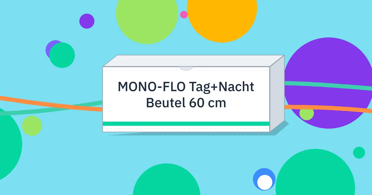 Symbolbild: Packung mit der Aufschrift MONO-FLO Tag+Nacht Beutel 60 cm (PZN 11136211) – Verfügbarkeit und Bezug in Apotheken in Frankfurt am Main