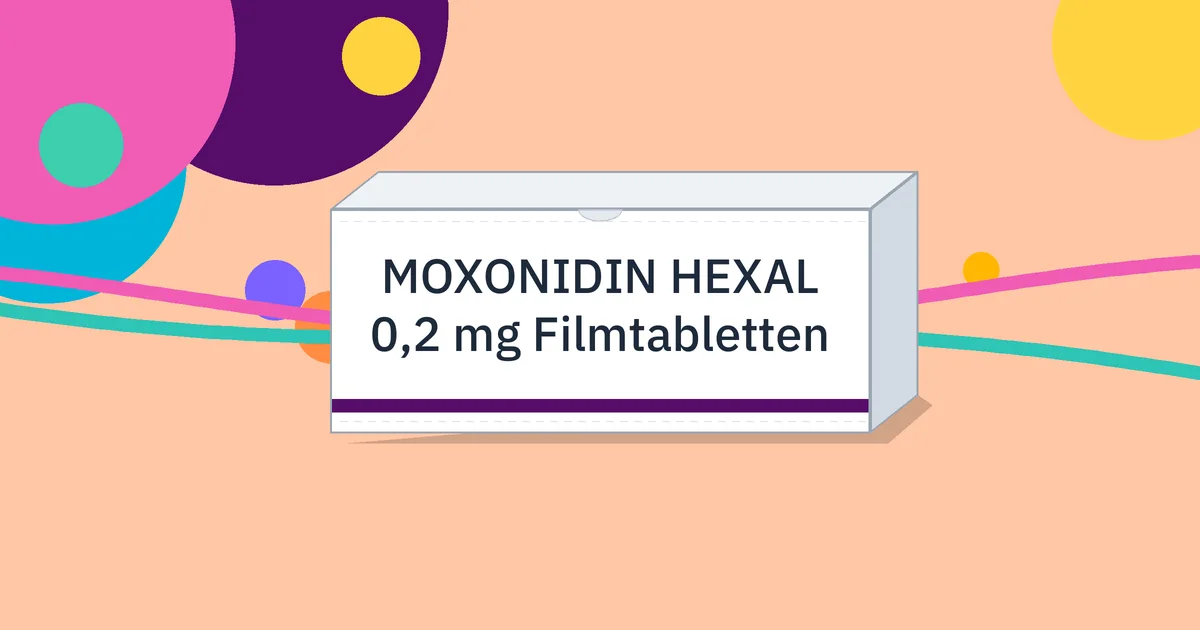Symbolbild: Packung mit der Aufschrift MOXONIDIN HEXAL 0,2 mg Filmtabletten (PZN 00881348) – Verfügbarkeit und Bezug in Apotheken in Frankfurt am Main