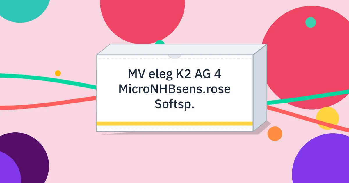Symbolbild: Packung mit der Aufschrift MV eleg K2 AG 4 MicroNHBsens.rose Softsp. (PZN 15723810) – Verfügbarkeit und Bezug in Apotheken in Frankfurt am Main