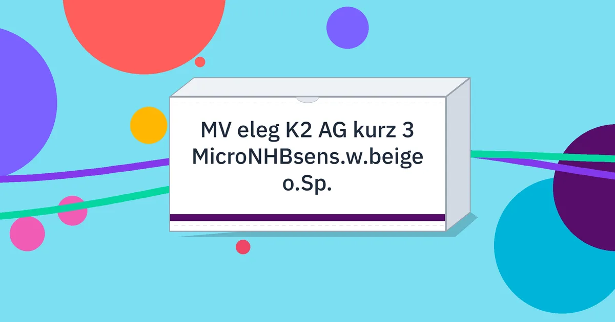 Symbolbild: Packung mit der Aufschrift MV eleg K2 AG kurz 3 MicroNHBsens.w.beige o.Sp. (PZN 15711534) – Verfügbarkeit und Bezug in Apotheken in Frankfurt am Main