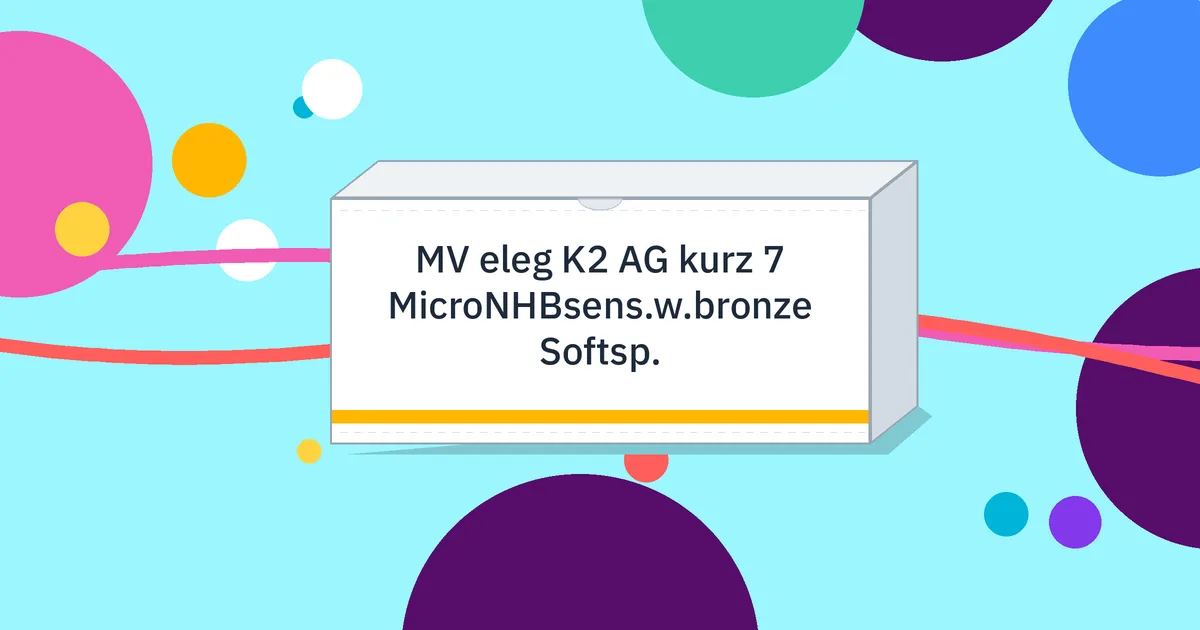 Symbolbild: Packung mit der Aufschrift MV eleg K2 AG kurz 7 MicroNHBsens.w.bronze Softsp. (PZN 15711505) – Verfügbarkeit und Bezug in Apotheken in Frankfurt am Main
