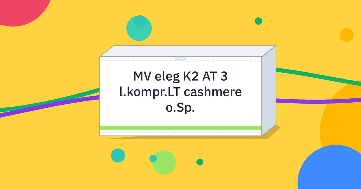 Symbolbild: Packung mit der Aufschrift MV eleg K2 AT 3 l.kompr.LT cashmere o.Sp. (PZN 15285468) – Verfügbarkeit und Bezug in Apotheken in Frankfurt am Main