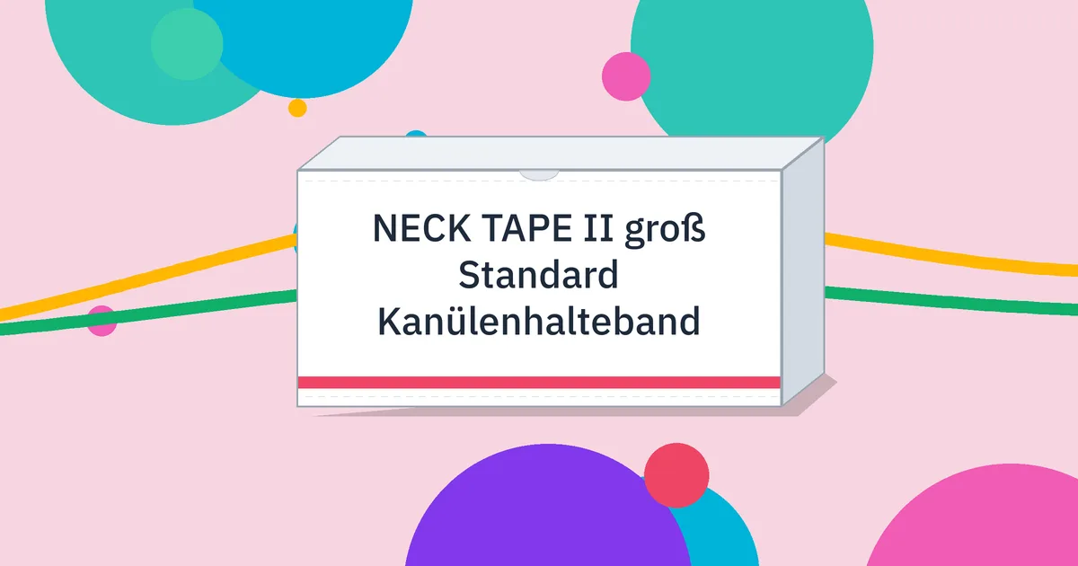 Symbolbild: Packung mit der Aufschrift NECK TAPE II groß Standard Kanülenhalteband (PZN 03382315) – Verfügbarkeit und Bezug in Apotheken in Frankfurt am Main