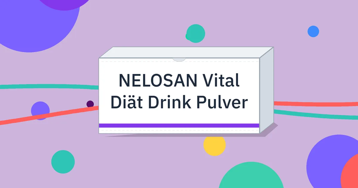 Symbolbild: Packung mit der Aufschrift NELOSAN Vital Diät Drink Pulver (PZN 09713612) – Verfügbarkeit und Bezug in Apotheken in Frankfurt am Main