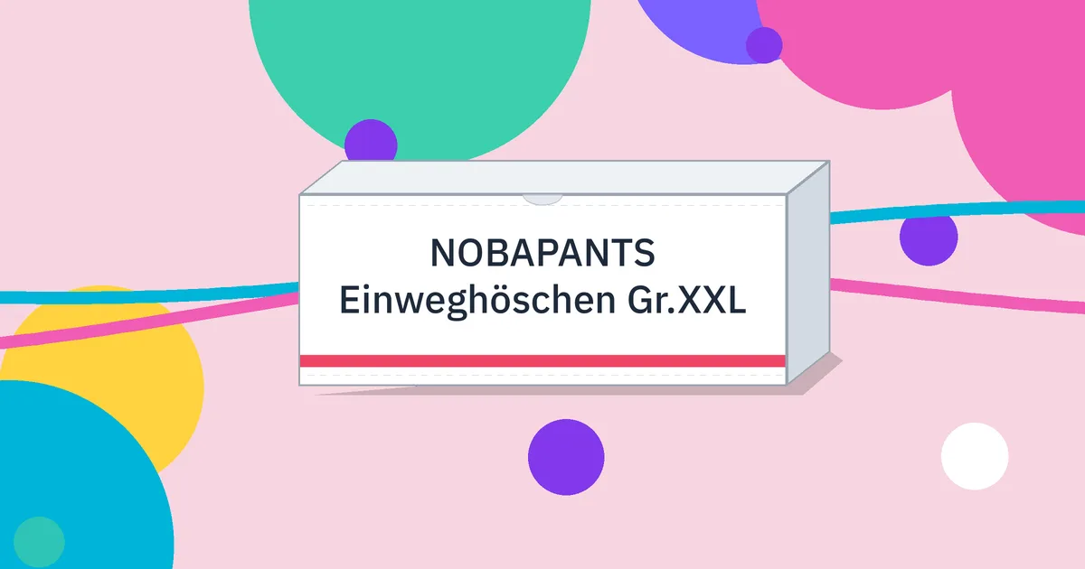 Symbolbild: Packung mit der Aufschrift NOBAPANTS Einweghöschen Gr.XXL (PZN 03047114) – Verfügbarkeit und Bezug in Apotheken in Frankfurt am Main