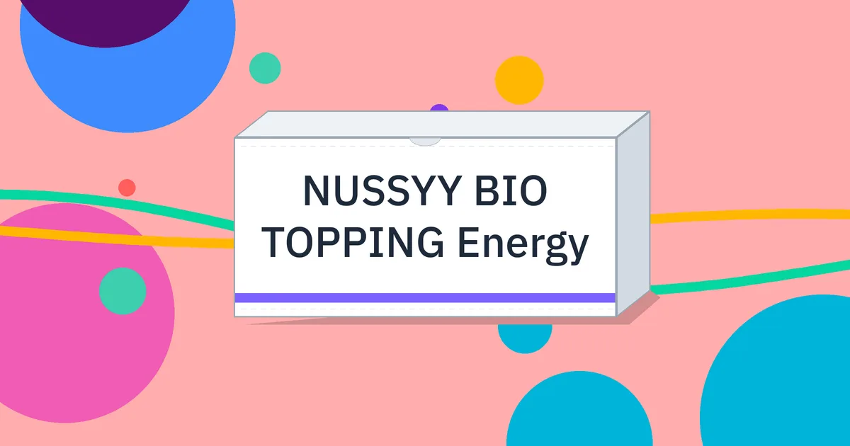 Symbolbild: Packung mit der Aufschrift NUSSYY BIO TOPPING Energy (PZN 14348882) – Verfügbarkeit und Bezug in Apotheken in Frankfurt am Main