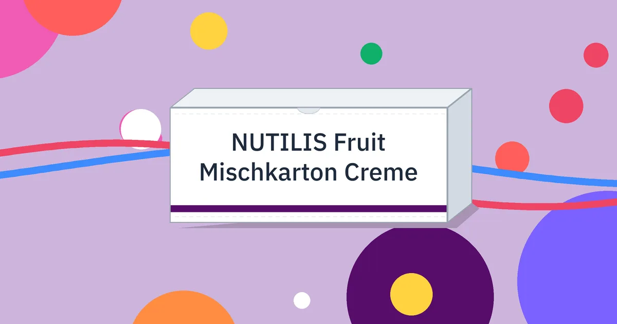 Symbolbild: Packung mit der Aufschrift NUTILIS Fruit Mischkarton Creme (PZN 11592050) – Verfügbarkeit und Bezug in Apotheken in Frankfurt am Main