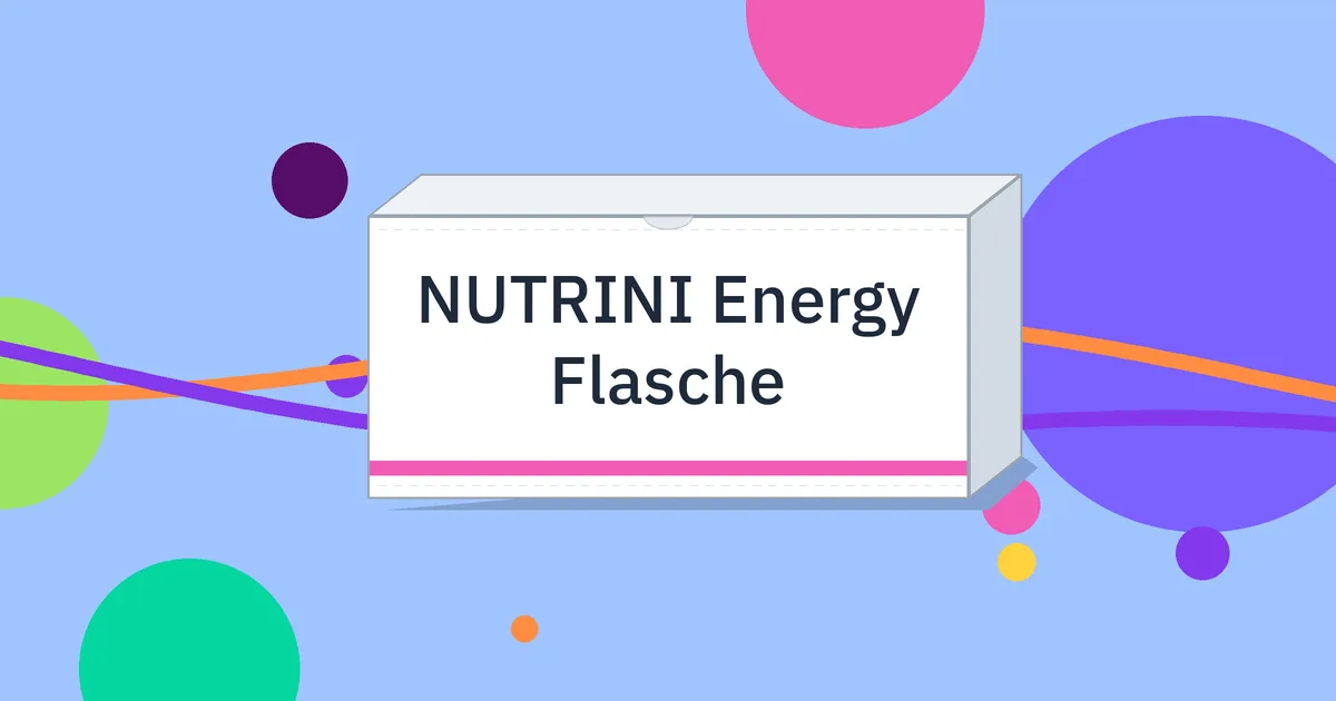 Symbolbild: Packung mit der Aufschrift NUTRINI Energy Flasche (PZN 20323308) – Verfügbarkeit und Bezug in Apotheken in Frankfurt am Main