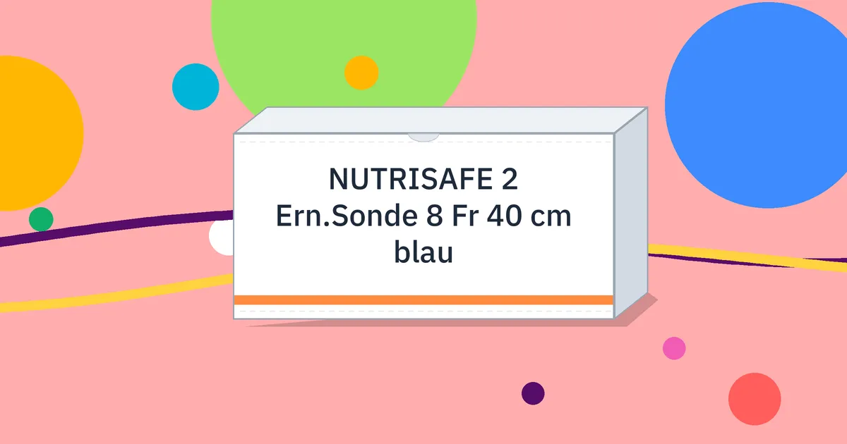 Symbolbild: Packung mit der Aufschrift NUTRISAFE 2 Ern.Sonde 8 Fr 40 cm blau (PZN 12907432) – Verfügbarkeit und Bezug in Apotheken in Frankfurt am Main