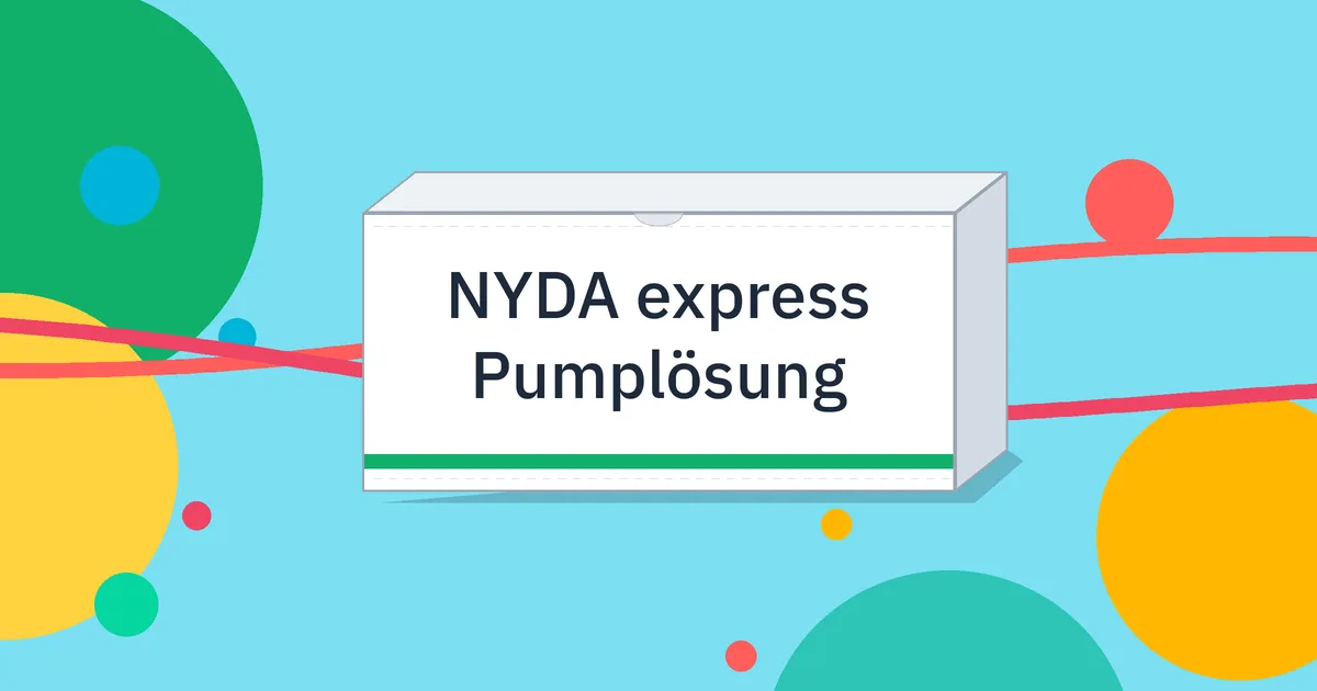 Symbolbild: Packung mit der Aufschrift NYDA express Pumplösung (PZN 14296010) – Verfügbarkeit und Bezug in Apotheken in Frankfurt am Main
