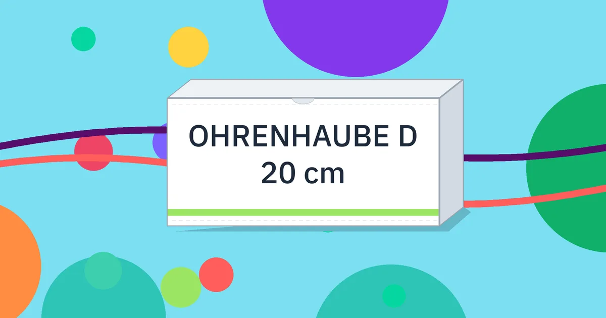 Symbolbild: Packung mit der Aufschrift OHRENHAUBE D 20 cm (PZN 07601180) – Verfügbarkeit und Bezug in Apotheken in Frankfurt am Main