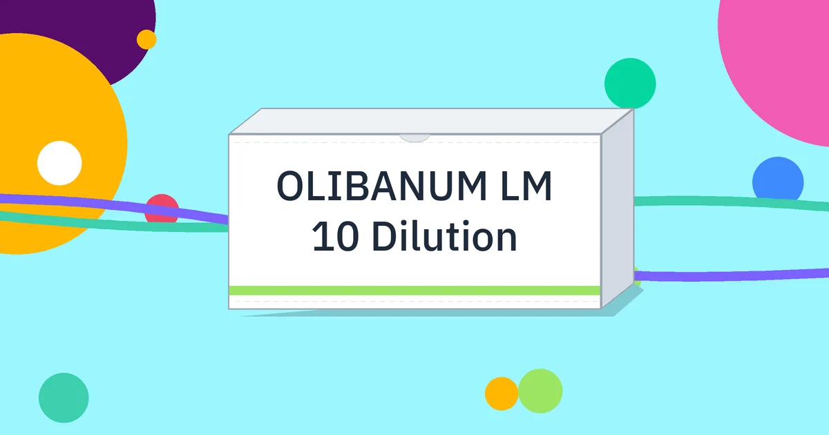Symbolbild: Packung mit der Aufschrift OLIBANUM LM 10 Dilution (PZN 12971654) – Verfügbarkeit und Bezug in Apotheken in Frankfurt am Main