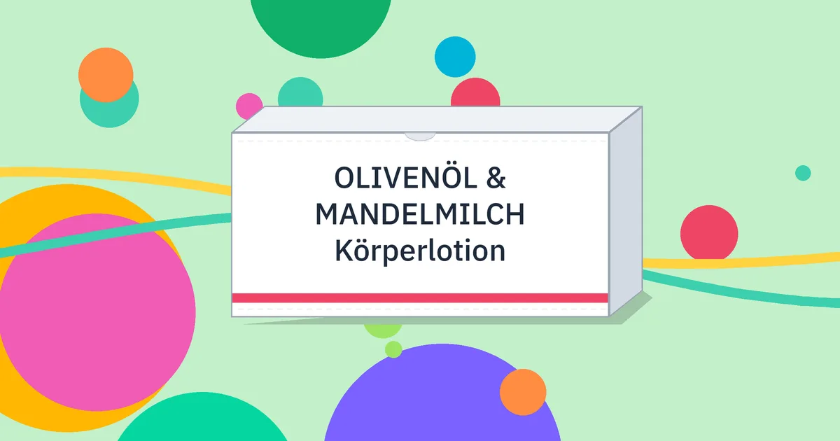 Symbolbild: Packung mit der Aufschrift OLIVENÖL & MANDELMILCH Körperlotion (PZN 06090932) – Verfügbarkeit und Bezug in Apotheken in Frankfurt am Main