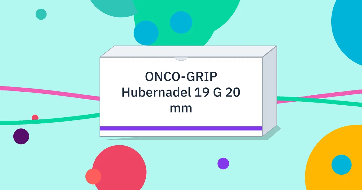 Symbolbild: Packung mit der Aufschrift ONCO-GRIP Hubernadel 19 G 20 mm (PZN 17978023) – Verfügbarkeit und Bezug in Apotheken in Frankfurt am Main
