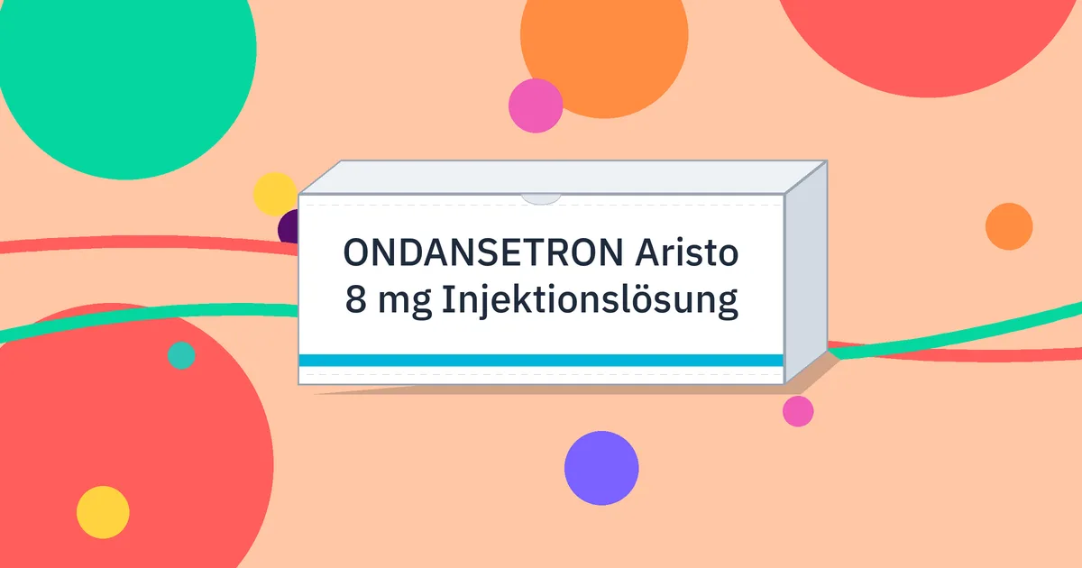 Symbolbild: Packung mit der Aufschrift ONDANSETRON Aristo 8 mg Injektionslösung (PZN 09714557) – Verfügbarkeit und Bezug in Apotheken in Frankfurt am Main