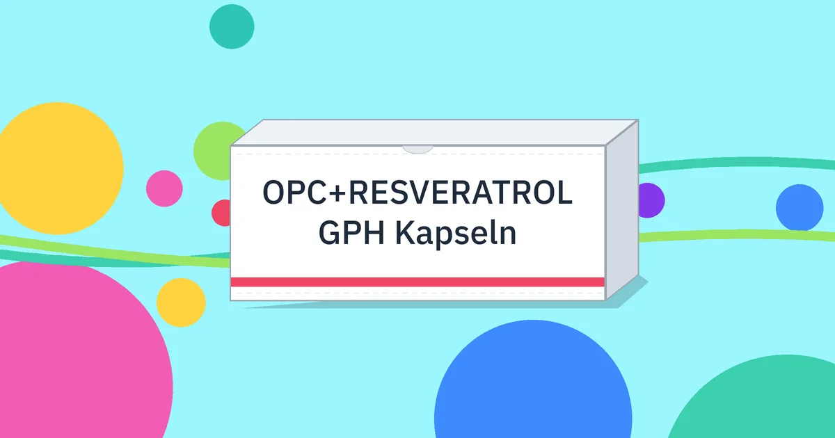 Symbolbild: Packung mit der Aufschrift OPC+RESVERATROL GPH Kapseln (PZN 07011538) – Verfügbarkeit und Bezug in Apotheken in Frankfurt am Main