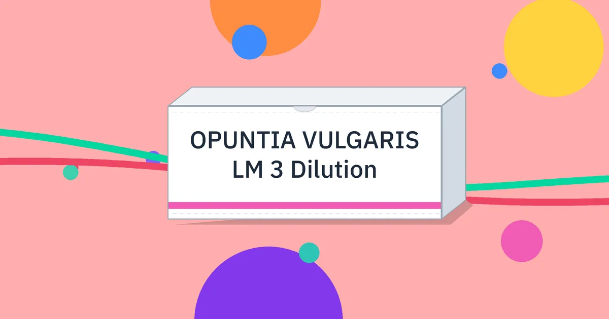 Symbolbild: Packung mit der Aufschrift OPUNTIA VULGARIS LM 3 Dilution (PZN 13627433) – Verfügbarkeit und Bezug in Apotheken in Frankfurt am Main