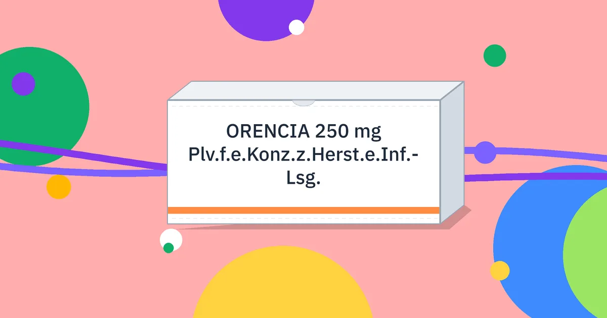 Symbolbild: Packung mit der Aufschrift ORENCIA 250 mg Plv.f.e.Konz.z.Herst.e.Inf.-Lsg. (PZN 16261180) – Verfügbarkeit und Bezug in Apotheken in Frankfurt am Main