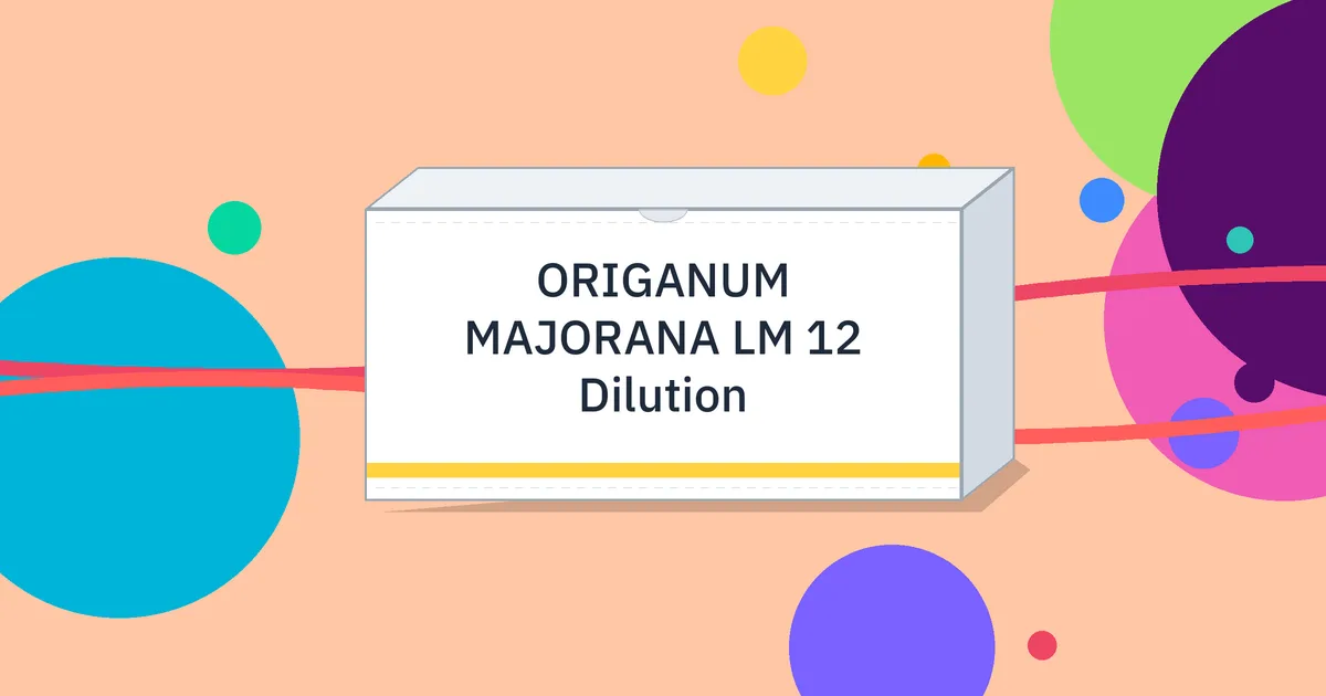 Symbolbild: Packung mit der Aufschrift ORIGANUM MAJORANA LM 12 Dilution (PZN 12972582) – Verfügbarkeit und Bezug in Apotheken in Frankfurt am Main